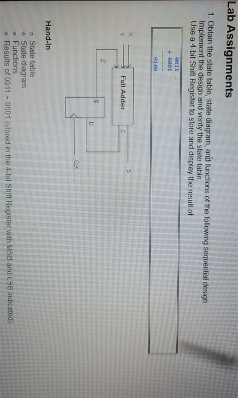 solved lab assignments 1 obtain the state table state