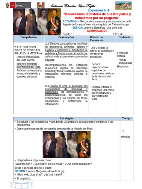 E4 A3 S2 Com Leemos Biografías Uso G J Pdf