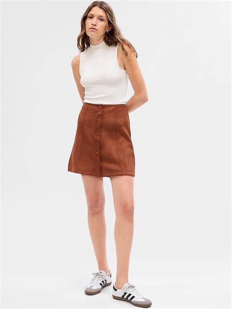 Faux Suede Mini Skirt Gap