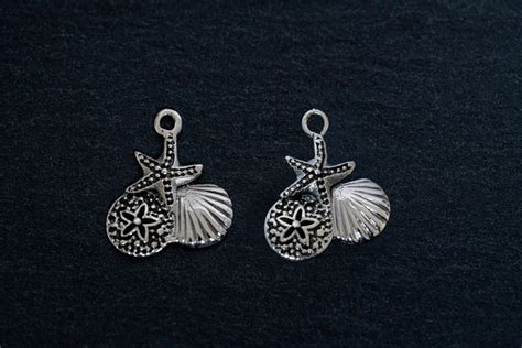 Sterling Silver Shell Charm Starfish Charm Sand Dollar Charm