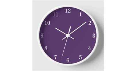 Stylish Minimalist Dark Purple Wall Clock Zazzle