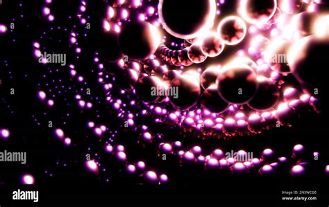 Fast Rotating Pink Glowing Beads Bright Background Design Tornado Of