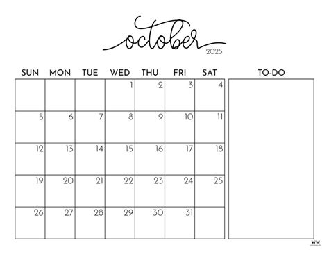 Choose From 107 October 2025 Calendars To Plan Out And Fully Enjoy