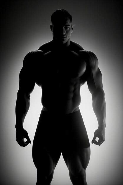 Premium Photo Bodybuilder Standing Alone In Dark Silhouette