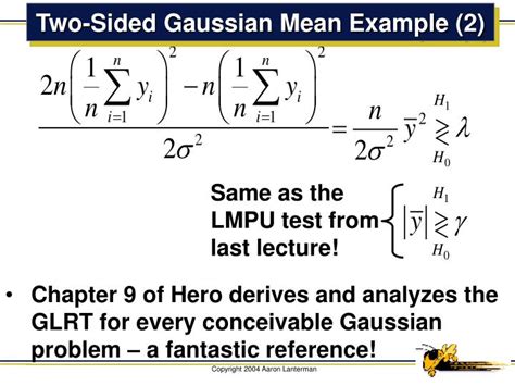 Ppt Generalized Likelihood Ratio Tests And Model Order Selection