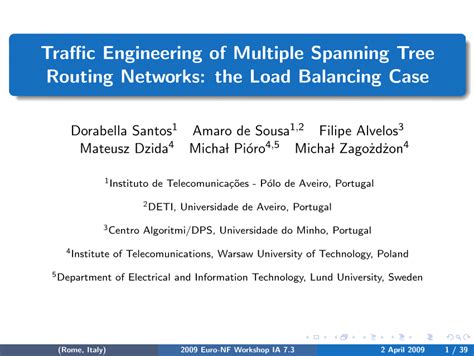 Pdf Traffic Engineering Of Multiple Spanning Tree Routing Networks