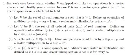 solved 1 for each case below state whether v equipped with