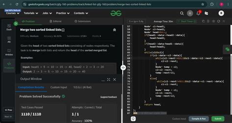 Braj Narayan Awasthi On Linkedin Gfg160 Problemsolving Linkedlist Geekstreak