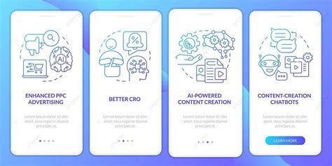 Gradient Blue Onboarding Screen Of Mobile App Featuring Aipowered Marketing Algorithm Vector