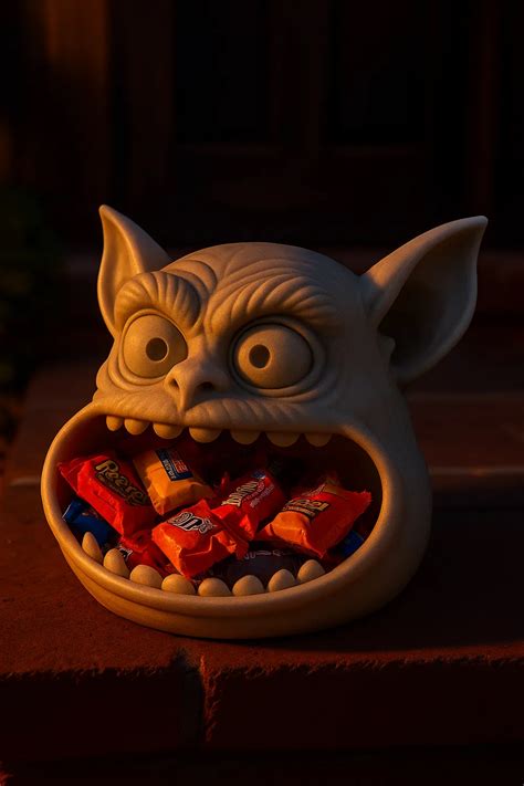 Spooky Goblin Candy Bowl Halloween Treat Holder By Thehexartist Makerworld Download Free 3d Models