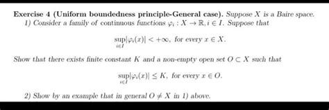 Exercise 4 Uniform Boundedness Principle General