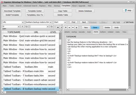 Tabbed Toolbars Template Toolbar
