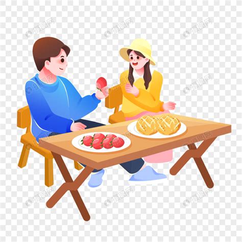 피크닉 커플 Png 일러스트 무료 다운로드 Lovepik