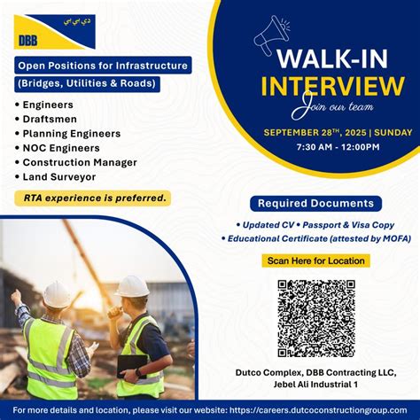 Walk In Interview Dbb Contracting Llc Infrastructure Bridges