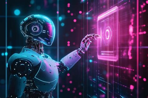 futuristic robotics and ai interface advanced robotic hand operating a