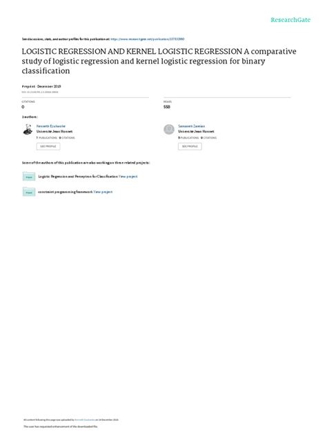 logistic regression pdf logistic regression regression analysis