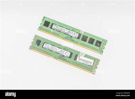 Pair Of Computer RAM Sticks On White Background Stock Photo Alamy