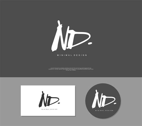 Nd Initial Handwriting Or Handwritten Logo For Identity Logo With Signature And Hand Drawn
