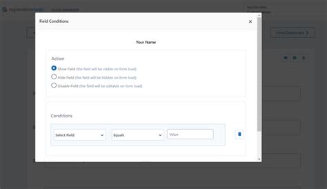 conditional fields extension registrationmagic