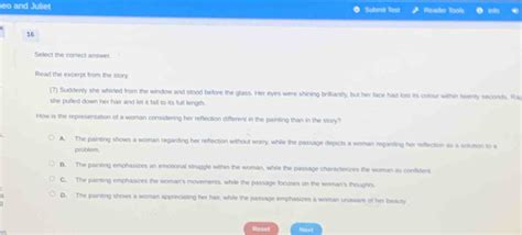 Solved Eo And Juliet Submit Test Reader Tools Info 16 Select The
