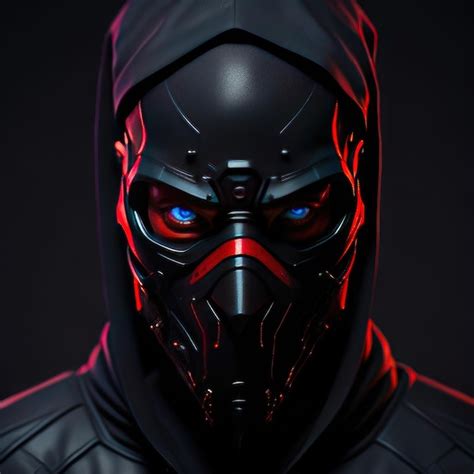 Premium Ai Image Black Background Red Light Hacker Generative Ai