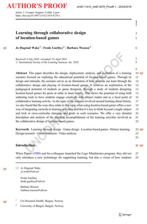 pdf learning through collaborative design of location based games