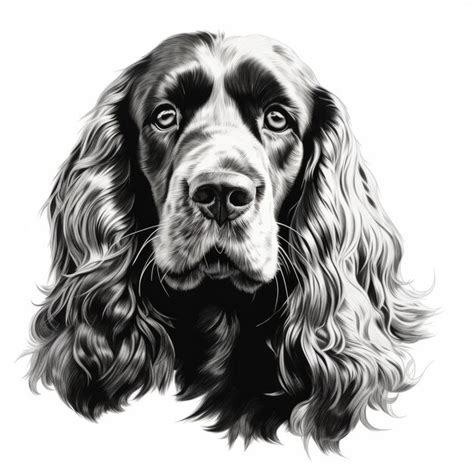 Premium Photo Monochromatic Stencil Art Detailed Cocker Spaniel Portrait In High Contrast