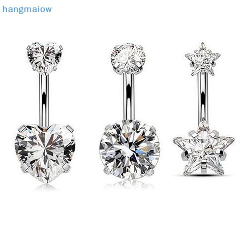 Hangmaiow Sexy Belly Navel Piercing Stainless Steel Fashion Heart