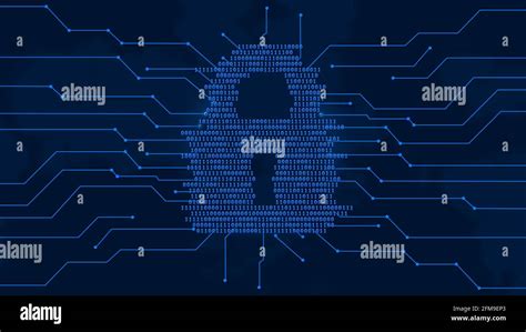Safety Technology Concept Closed Padlock Stylized Built Of Binary Code Between Information