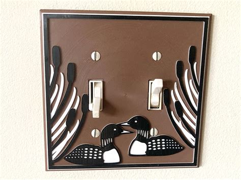 Loons In Cattails And Reeds Double Light Switch Cover Nature Cabin Camping Lake Minnesota