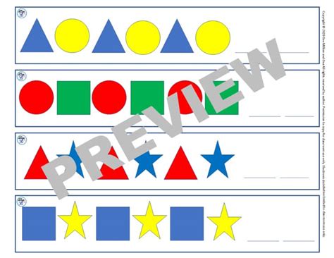 Math Shape Patterns Shape Sequence Worksheets For Preschool Kindergarten