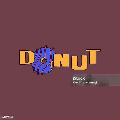 도넛 애호가를 위한 재미있는 글자를 낙서하세요 밝은 도넛 글자 내셔널 도넛 데이를 위한 레터링 National Doughnut Day에 대한 스톡 벡터 아트 및 기타 이미지