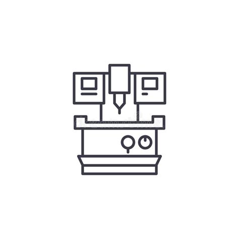 Industrial Machine Tool Linear Icon Concept Industrial Machine Tool