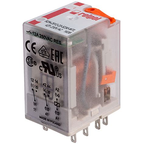 Relpol R2n 2012 23 5230 Wtl Industrial 230v Ac 12a Dpdt Plug In Relay