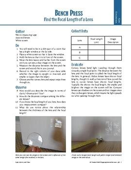Convex Lenses Focal Length And Optics Science Experiment Tpt