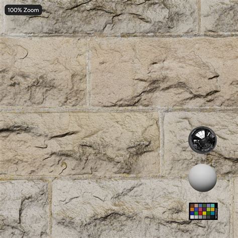 Rough Limestone Block Wall Texture Pale Sand Poliigon