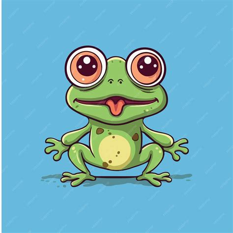 Милая лягушка мультфильм векторные иллюстрации Премиум векторы
