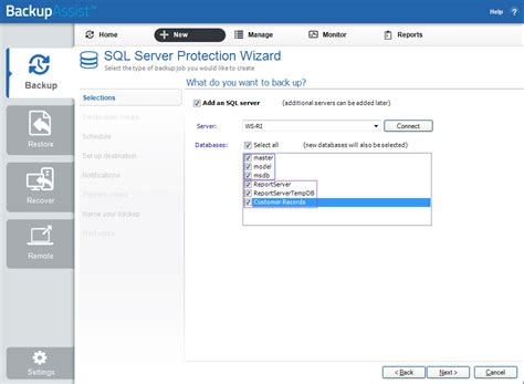 Sql Server Protection Backupassist
