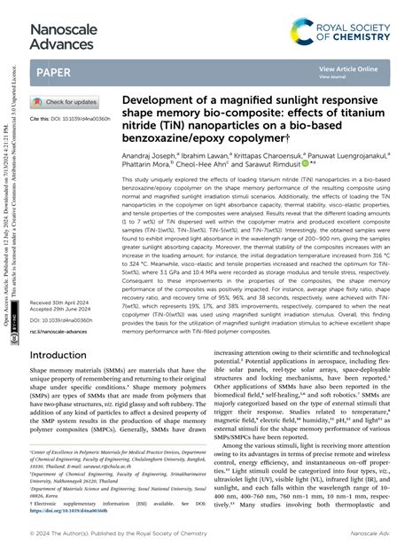 Pdf Development Of A Magnified Sunlight Responsive Shape Memory Bio