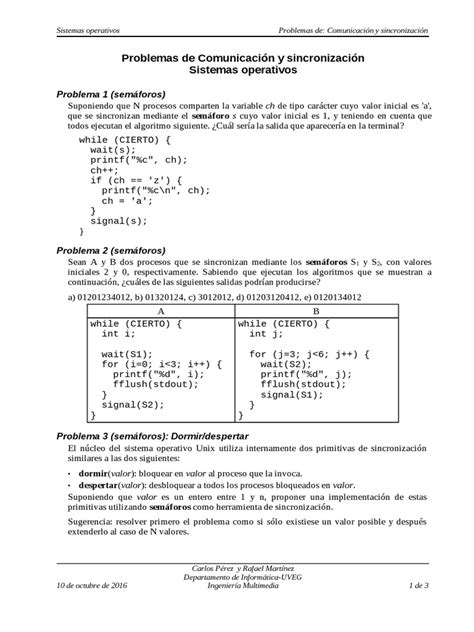 Problemas T4 Pdf Concurrencia Informática Hilo Computación