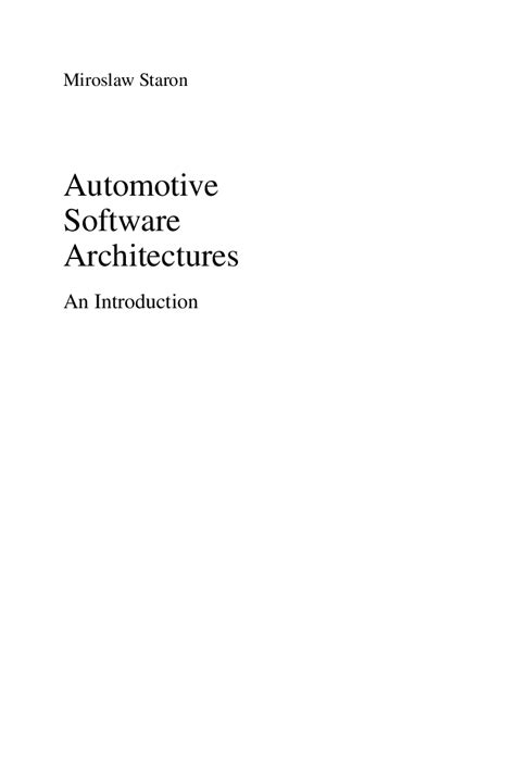 Download Free Automotive Software Architectures An Introduction Pdf Online 2021