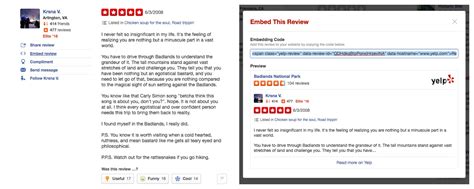 Embedded Reviews At Yelp