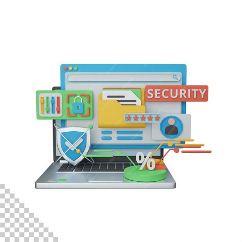 Premium Psd 3d Rendering Protect Data Isolated Useful For Business