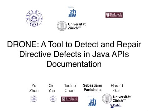 Drone A Tool To Detect And Repair Directive Defects In Java Apis Documentation Ppt