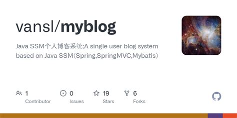 Github Vansl Myblog Java Ssm A Single User Blog System Based On Java Ssm Spring