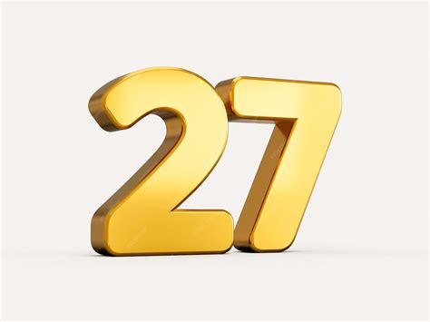 Premium Photo 3d Illustration Of Golden Number 27 Or Twenty Seven Isolated On Beige Background