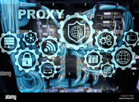 Proxy Server Cyber Security Concept Of Network Security On Virtual
