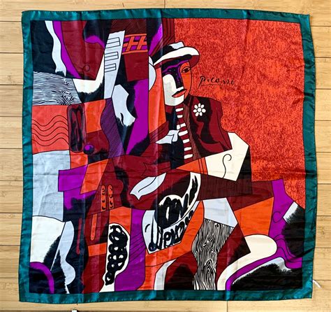 Vintage Pablo Picasso Retro Modern Print Jewel Tone 35 X 36 Decorative