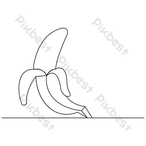 Banana Line Drawing Banana Single Line Art Drawing Of Isolated Outline