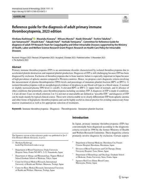 Algoritmo Diagnóstico Trombocitopénia Japão 2024 Pdf Anemia